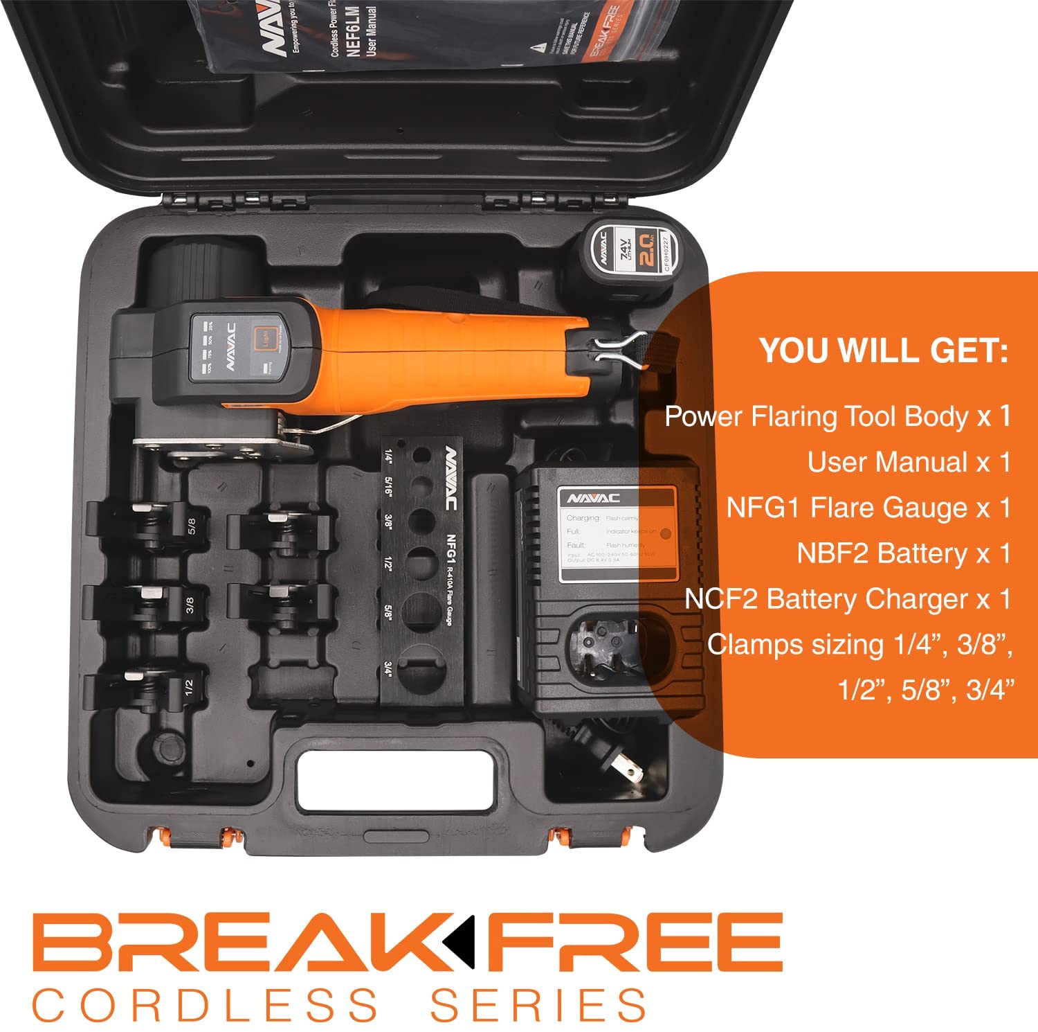 מכשיר פלייר חשמלי נטען לאנשי מיזוג וגז NAVAC NEF6LM BreakFree® » כלי ...