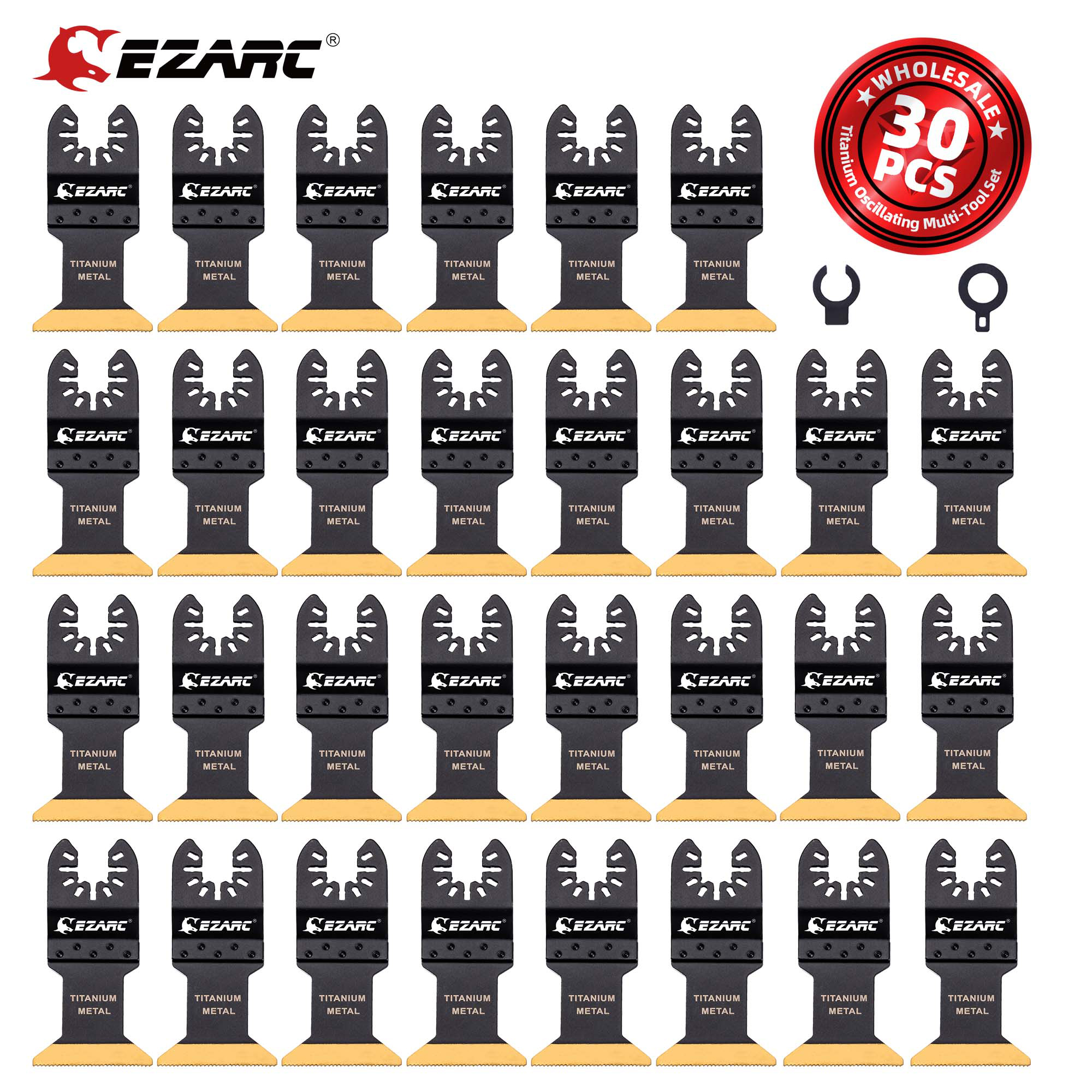 סט 30 להבים טיטניום אוניברסליים למולטיטול לחיתוך עץ ומתכת EZARC » כלי עבודה יד ראשונה